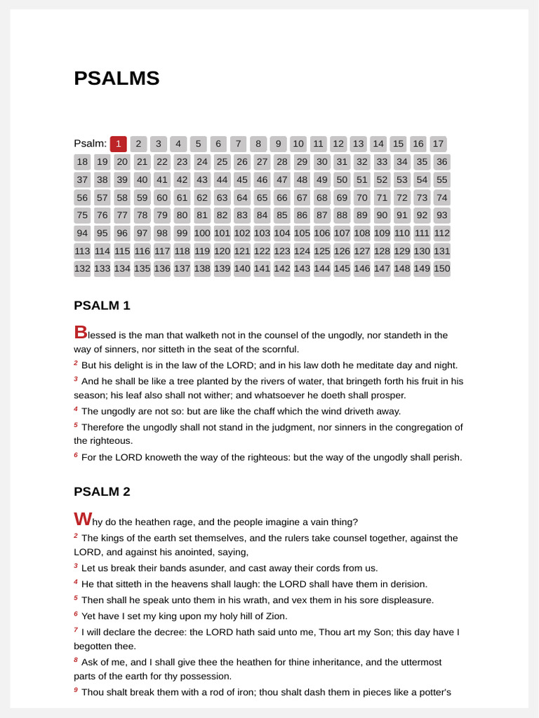 Psalms: Psalm 1 | PDF | Thou | Glory (Religion)
