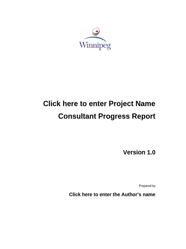 Consultant Progress Report Template | PDF | Project Management | Business