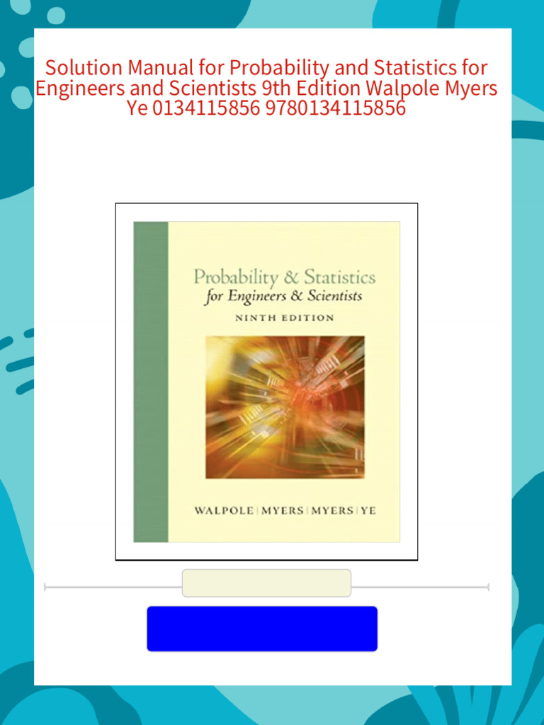 Solution Manual For Probability and Statistics For Engineers and ...