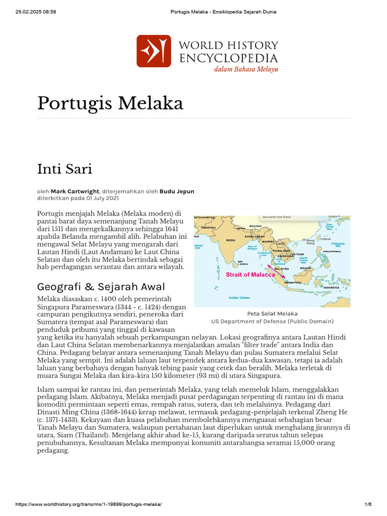 Penjajahan Portugis di Melaka 1511-1641 | PDF