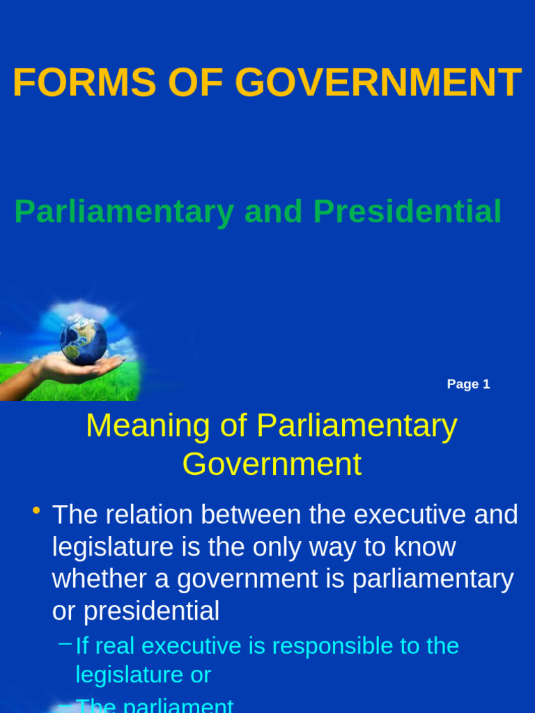 Forms of Government-Parliamentary | PDF | Heads Of State | World Politics