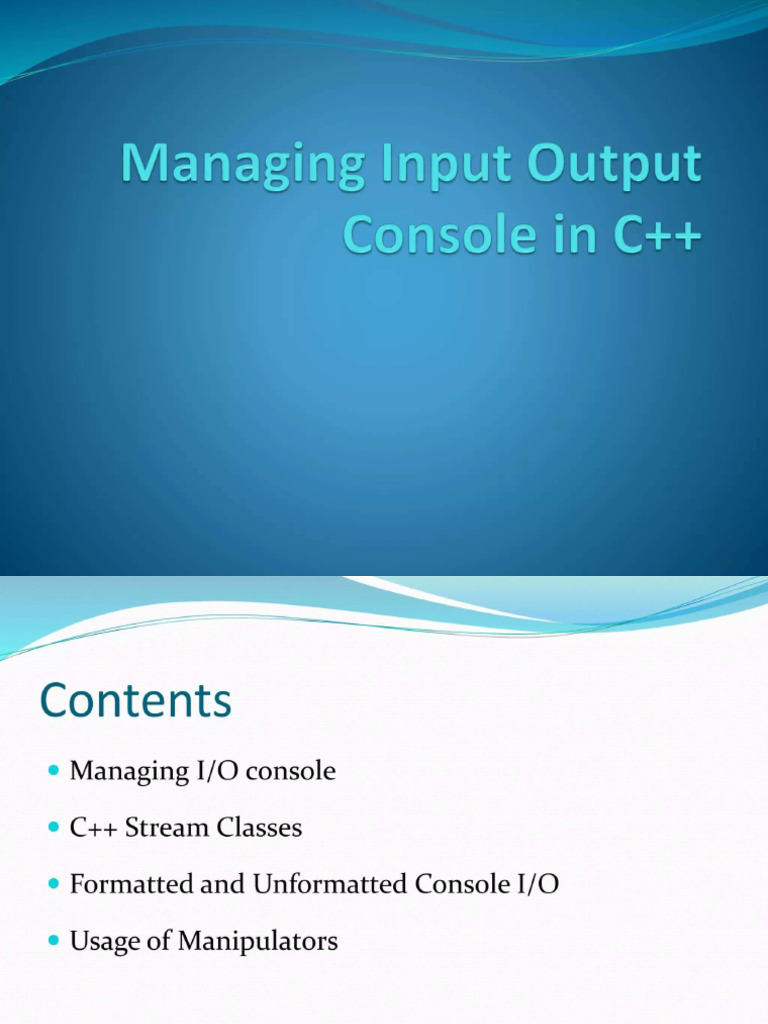 10. Managing Console IO Operations_updated | PDF