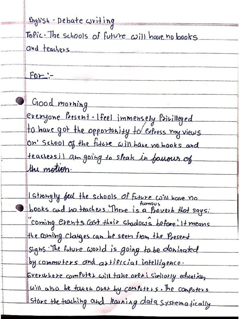 English Debate Writing | PDF
