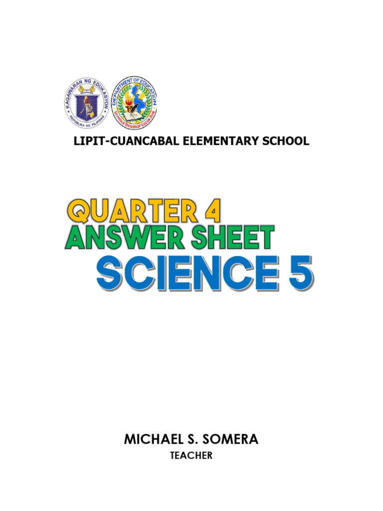 Answer Sheet Q4 Science | PDF | Tropical Cyclones | Tropical Meteorology