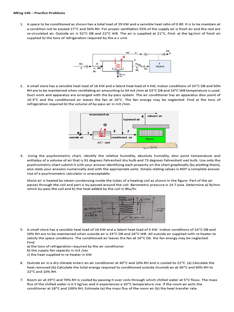 MEng-146-Practice-Problems | PDF | Humidity | Air Conditioning