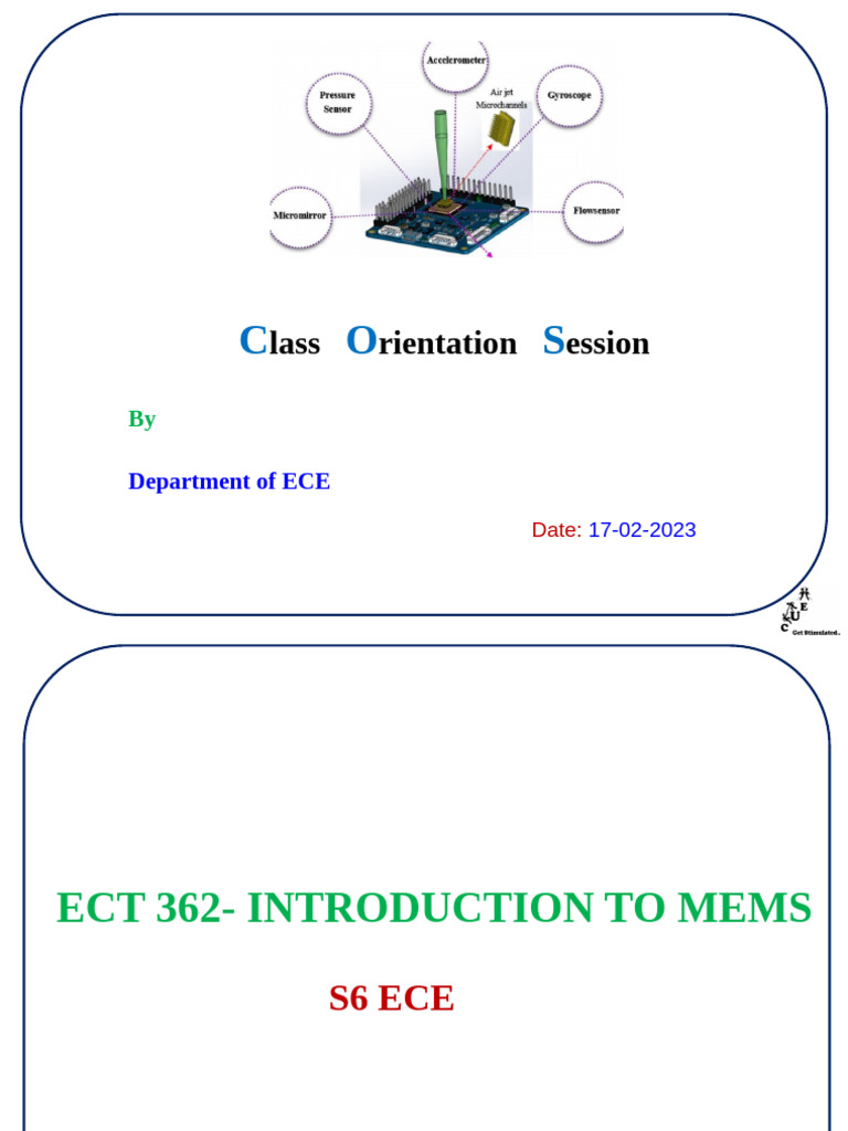 MEMS Class Orientation | PDF | Physical Sciences | Building Engineering