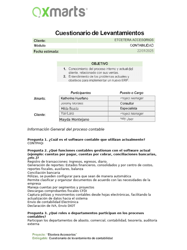 Cuestionario de Levantamiento CONTABILIDAD | PDF | Cuentas por pagar | Contabilidad