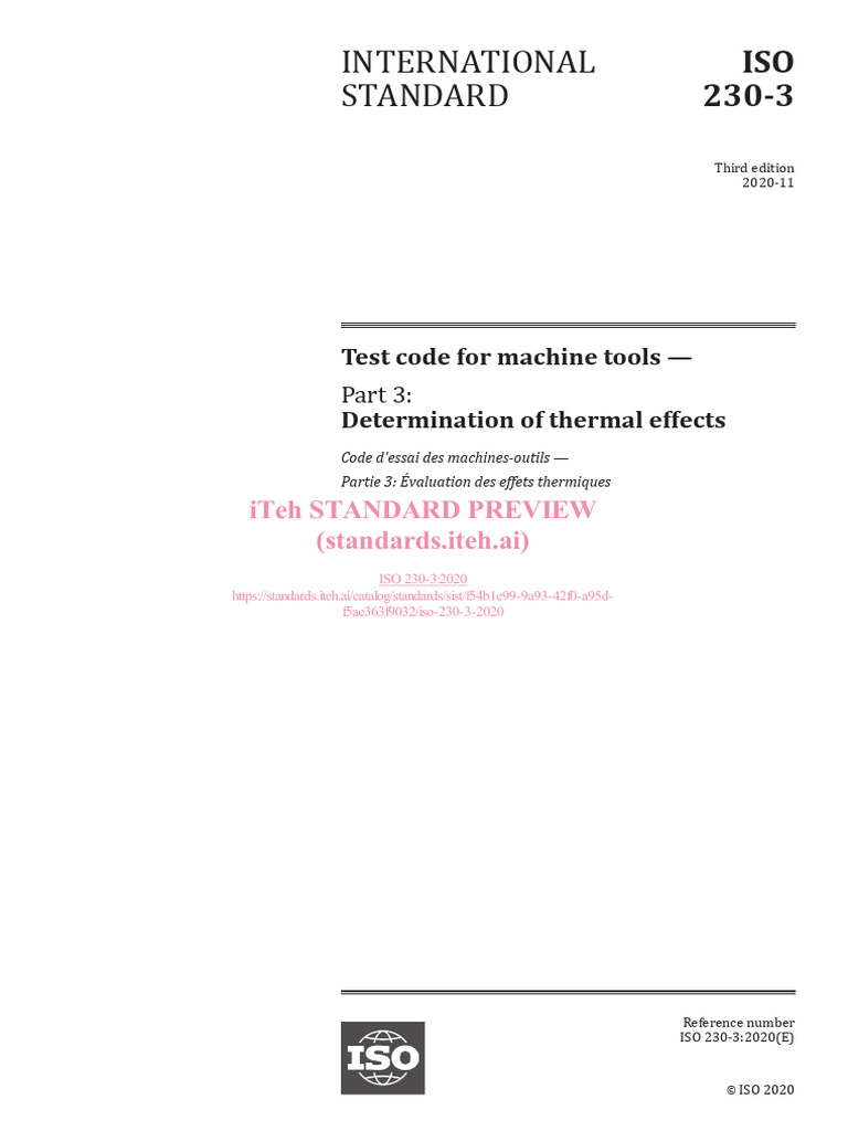 Iso 230 3 2020 | PDF | Thermal Expansion | International Organization ...
