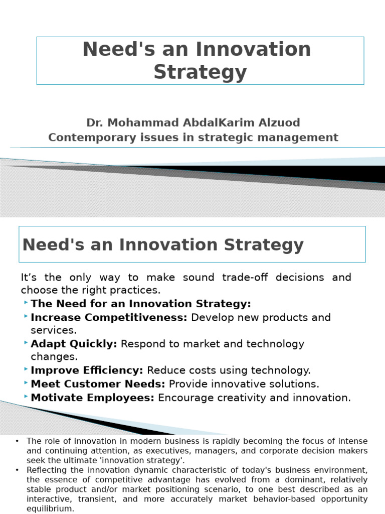 Innovation Strategy for Competitive Advantage | PDF | Innovation ...