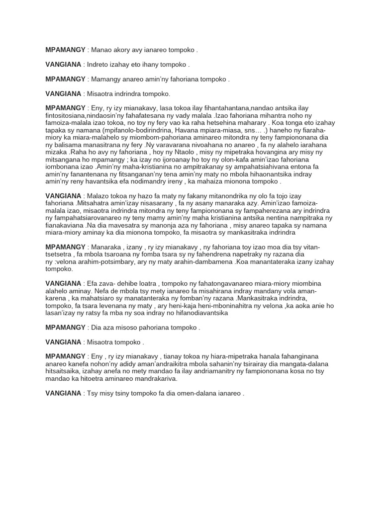 Famangiana Manjo | PDF