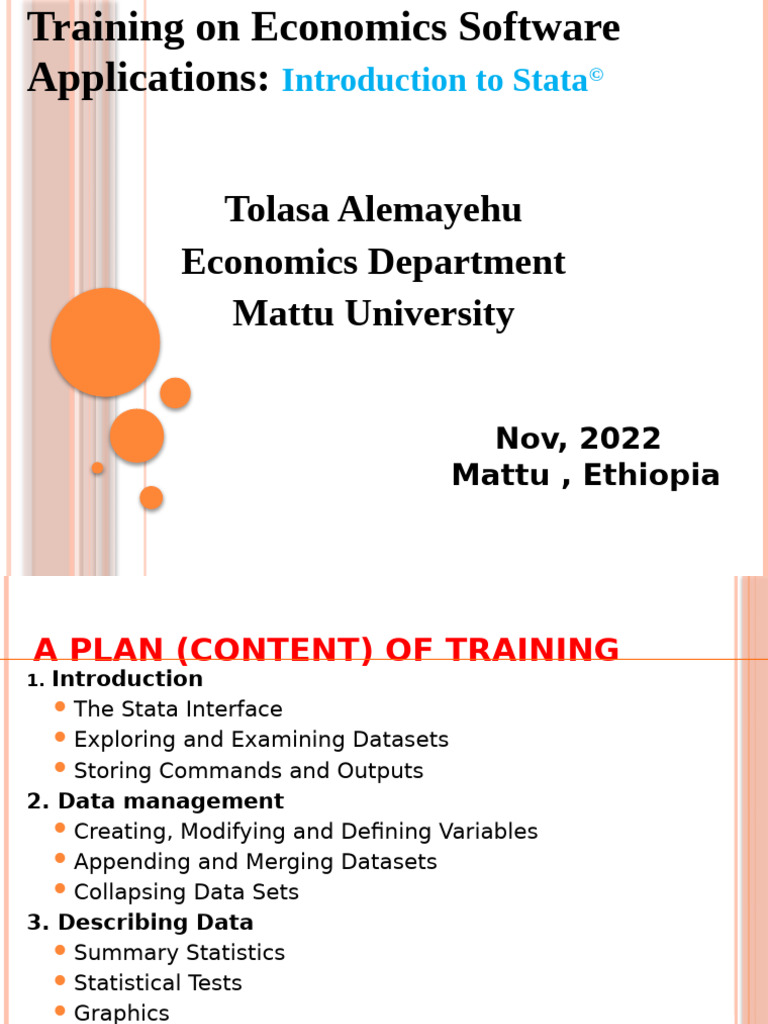 Introduction To Stata Software, MaU, 2022 | PDF | Student's T Test ...