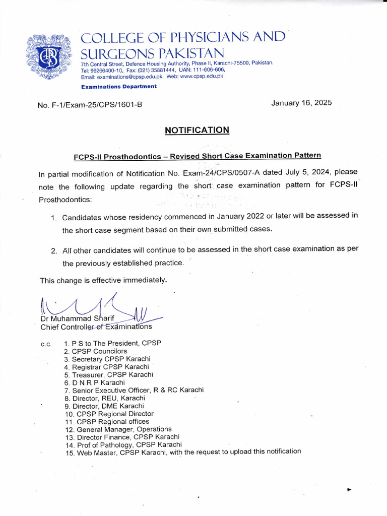 CPSP Notification 66925 | PDF