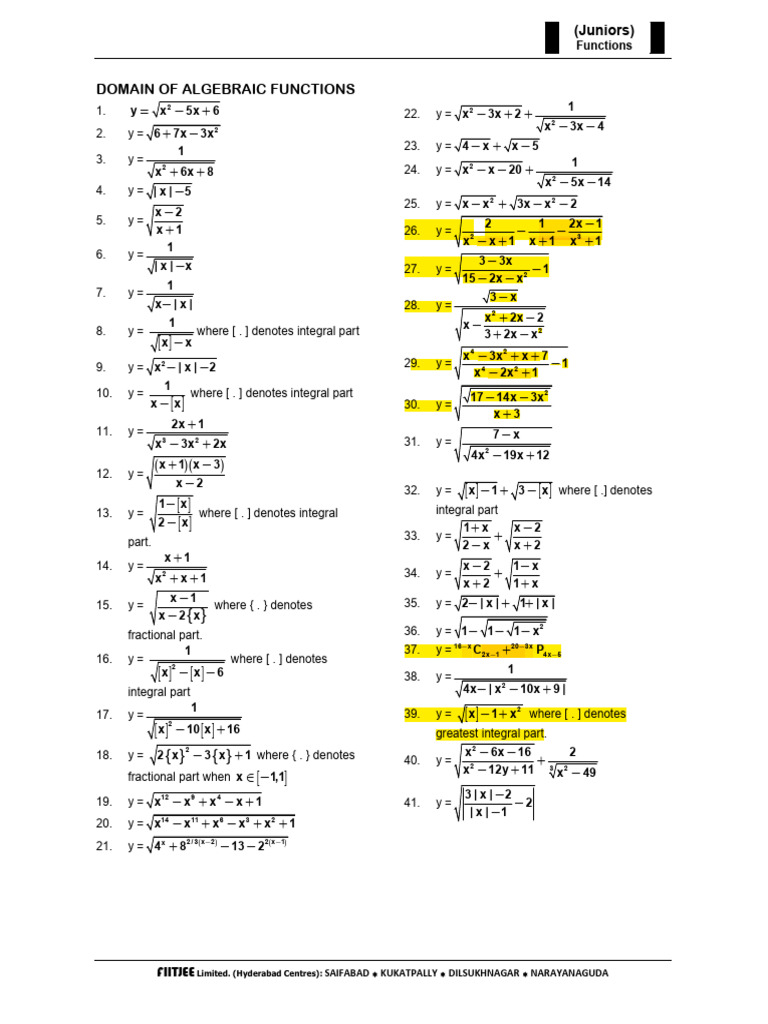 Algebraic and Logarithmic Functions Guide | PDF | Trigonometric ...