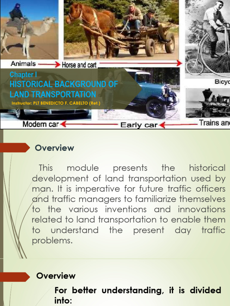Chapter I LESSON 1 HISTORICAL BACKGROUND OF LAND TRANSPORTATION | PDF | Nomad | Car