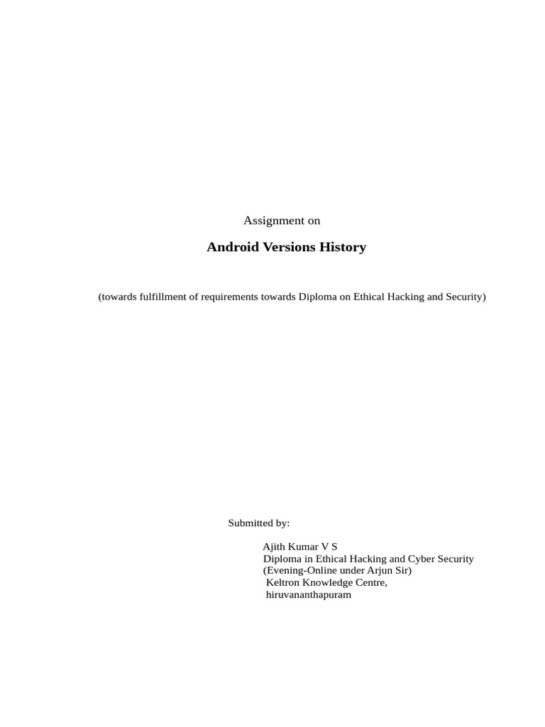 Android Versions History | PDF | Android (Operating System) | Embedded ...