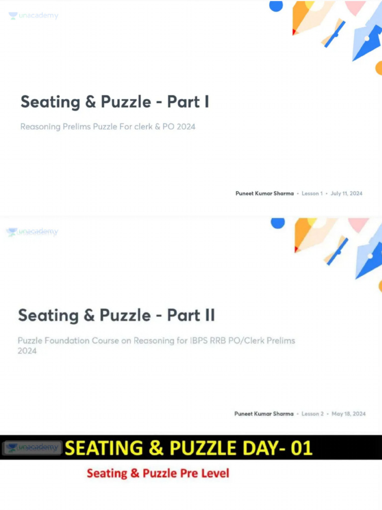 Seating Puzzle Part I | PDF
