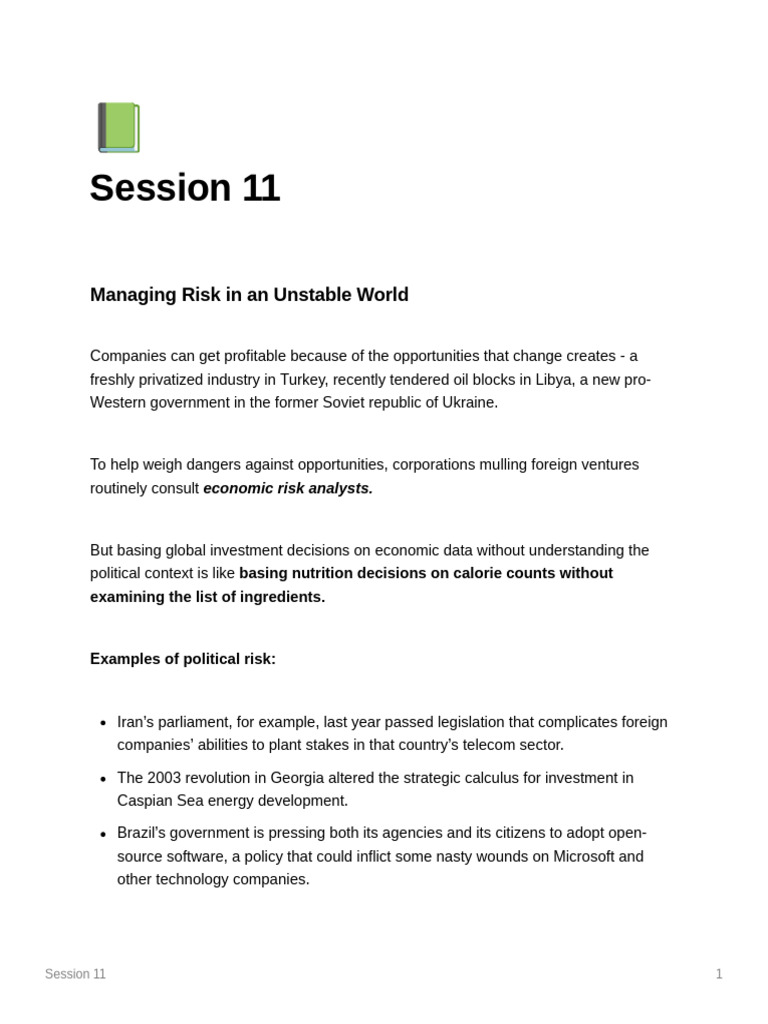 Session 11 | PDF | Forecasting | Risk