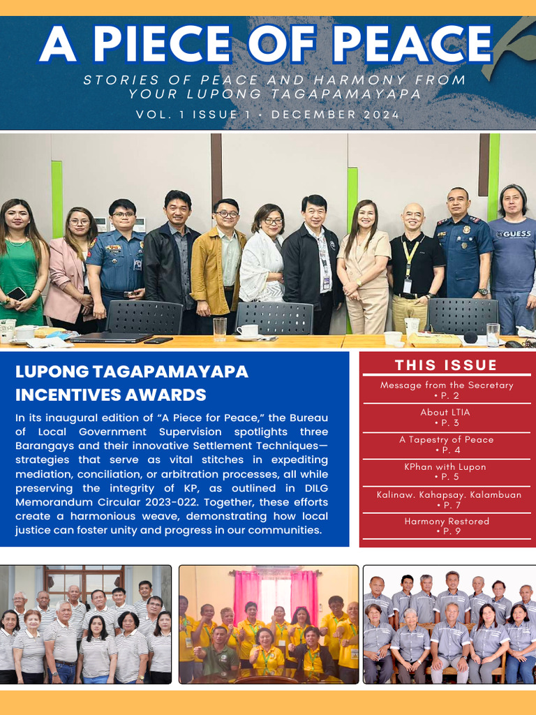 A Piece of Peace Vol. 1 Issue 1 | PDF | Mediation | Conflict Resolution