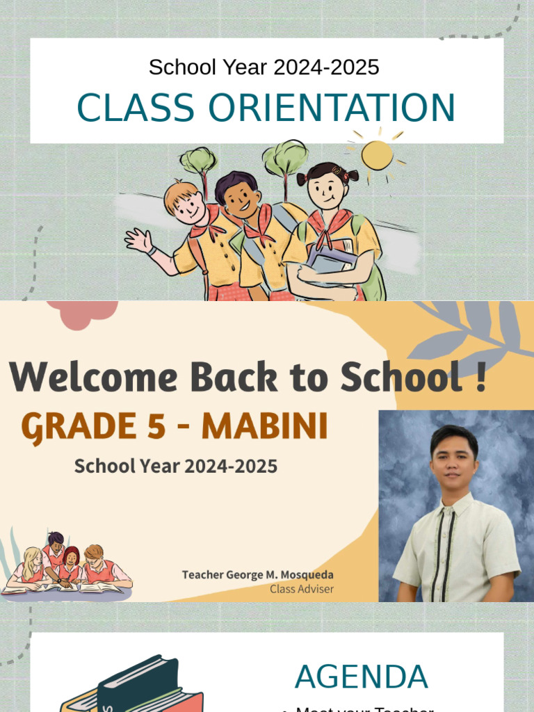 1 Class Orientation - First Day of Class - g5 Mabini | PDF