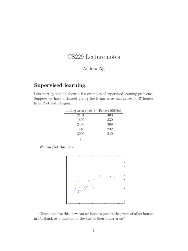 CS229 | PDF | Matrix (Mathematics) | Least Squares