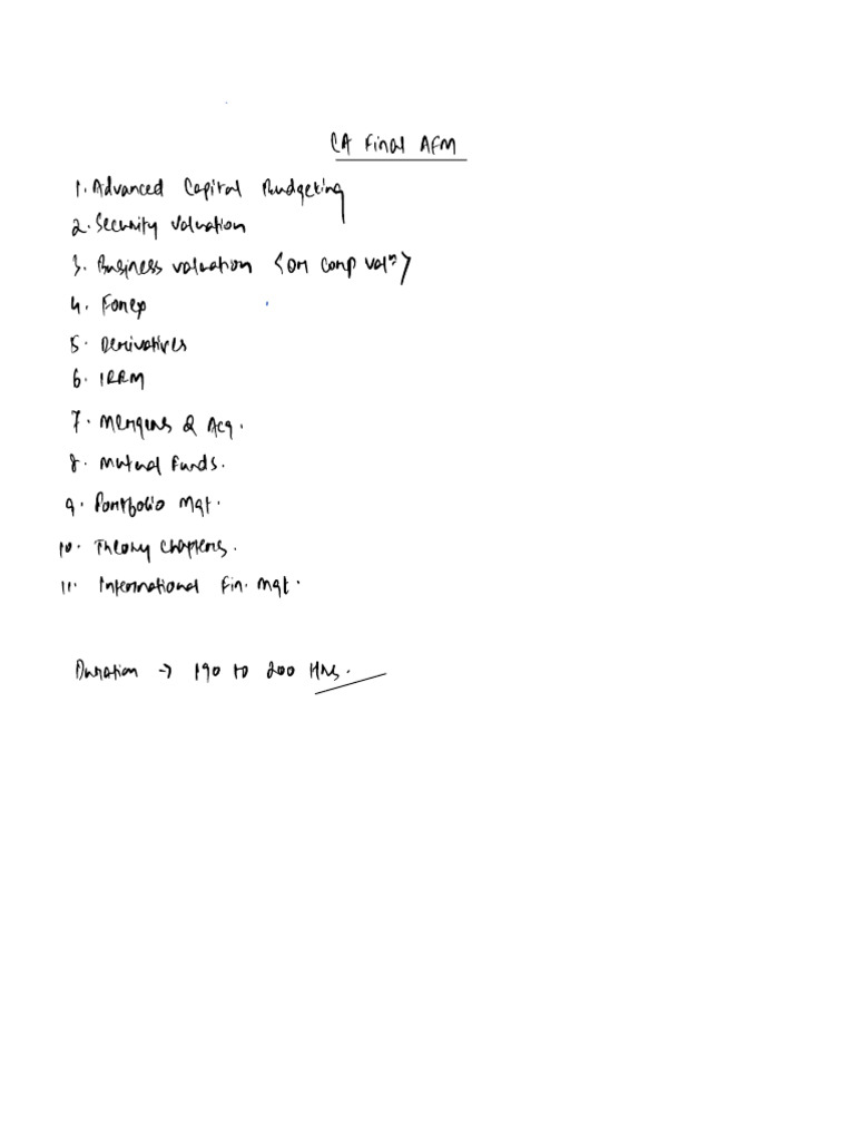 CA Final: Advanced Financial Management | PDF