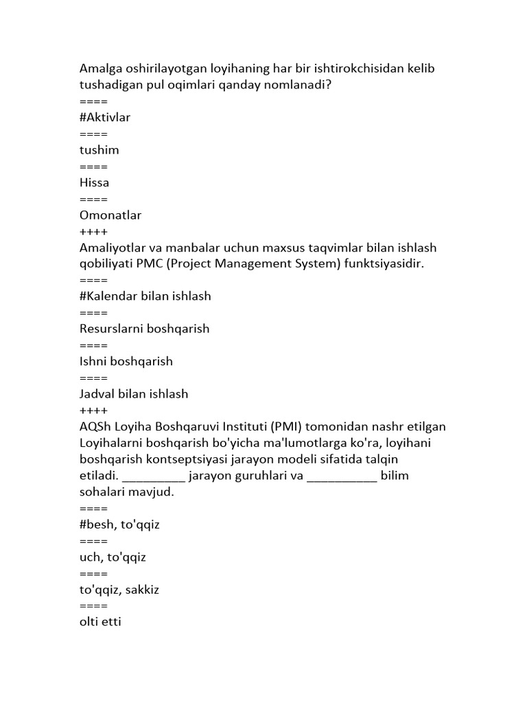 Dasturiy Ta'minot Sifatini Ta'minlash X | PDF