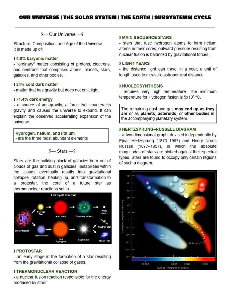 ? (1) Earth Science Reviewer | PDF | Universe | Big Bang