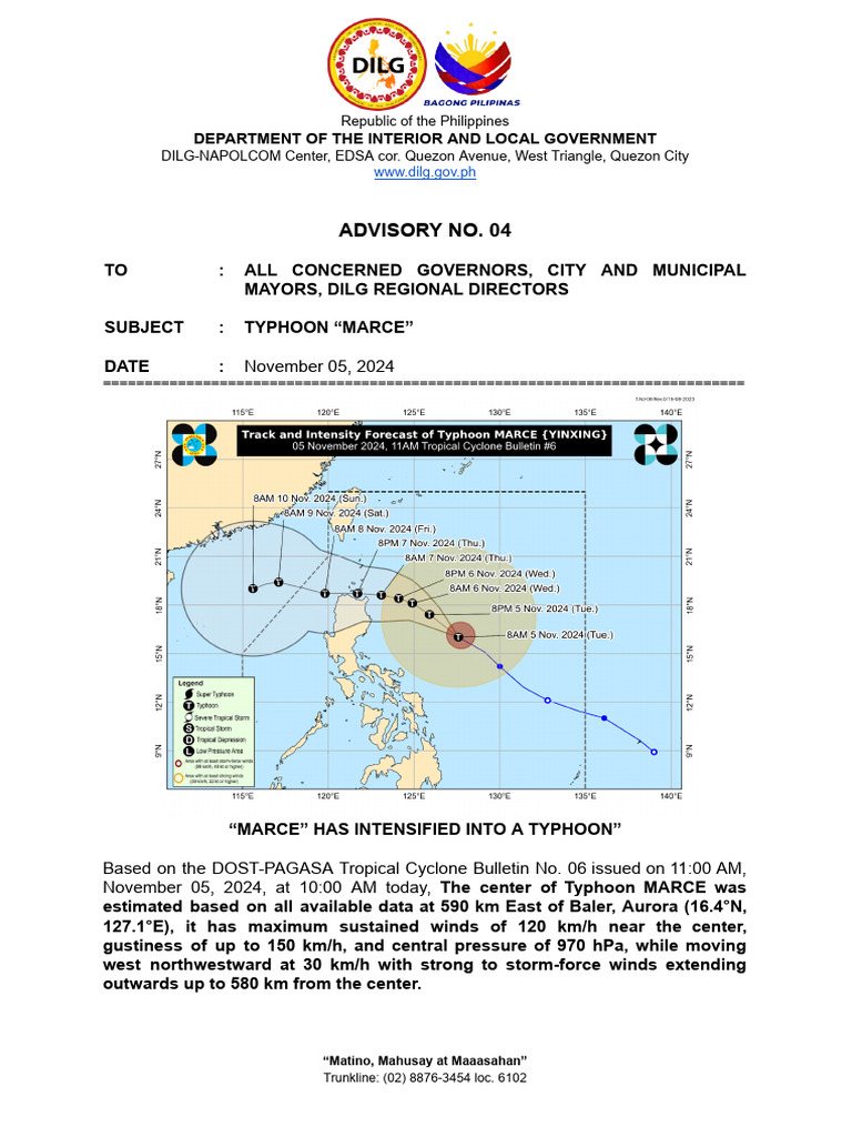 SIGNED COPY - DILG Advisory No 04 On TY MARCE | PDF | Flood | Natural Disasters