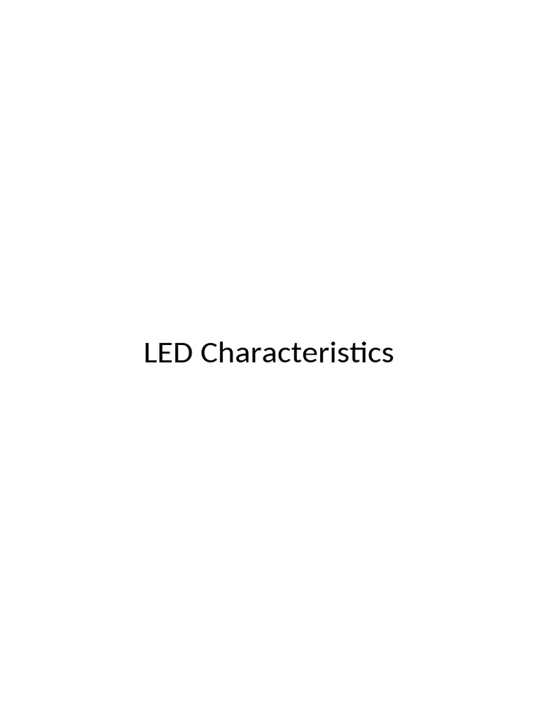 LED Characteristics | PDF