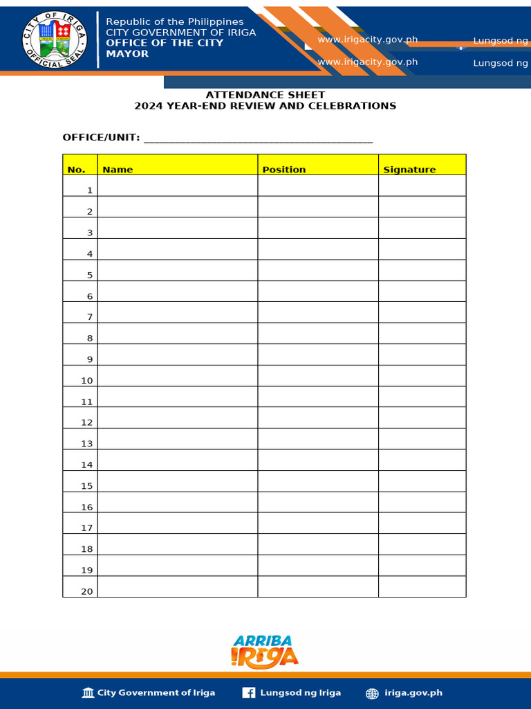 Attandance 2024 Year-End | PDF