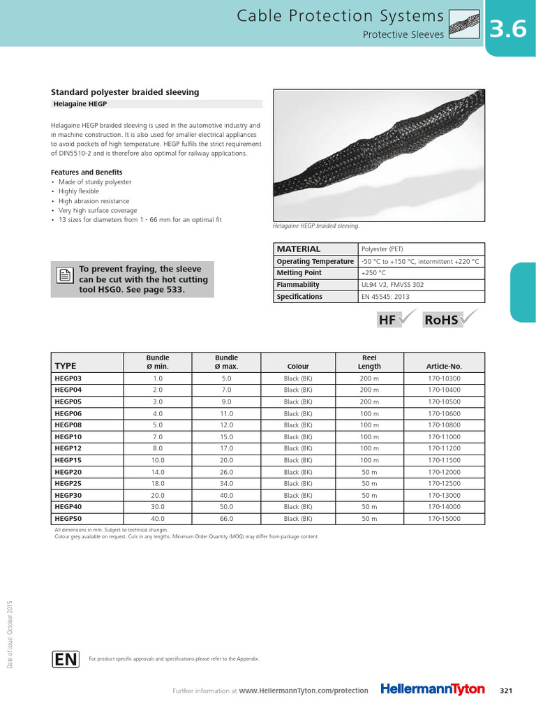 Polyester Braided Sleeving Specifications | PDF | Building Materials ...