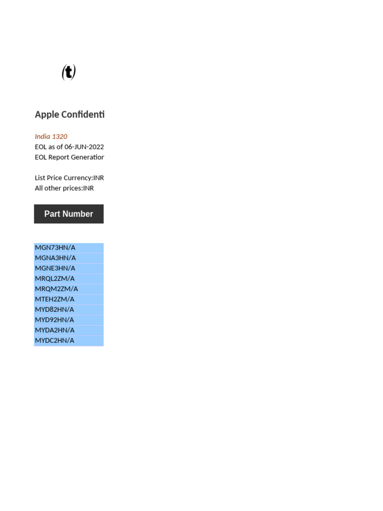 Price List - EOL (India) - L594867A-En - GB-2 | PDF | Personal ...