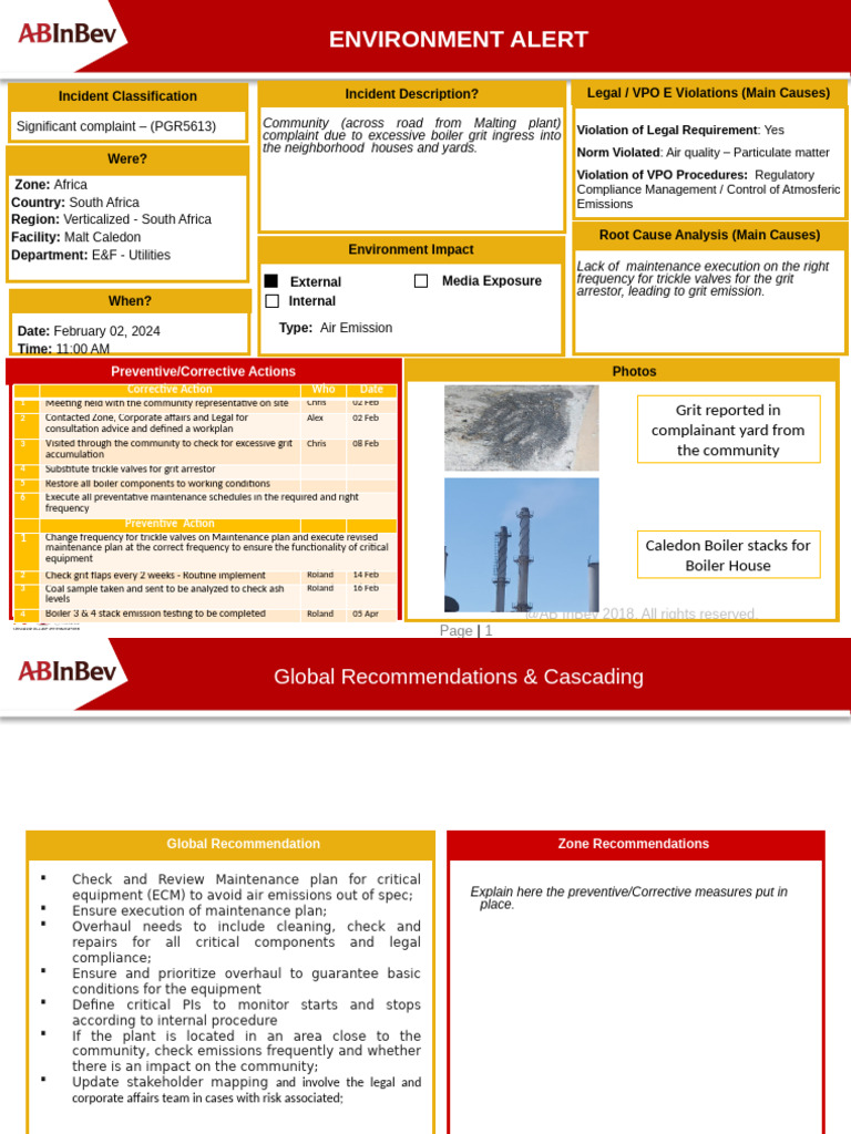 Environment Alert 004 - AFR - NC Significant | PDF | Air Pollution