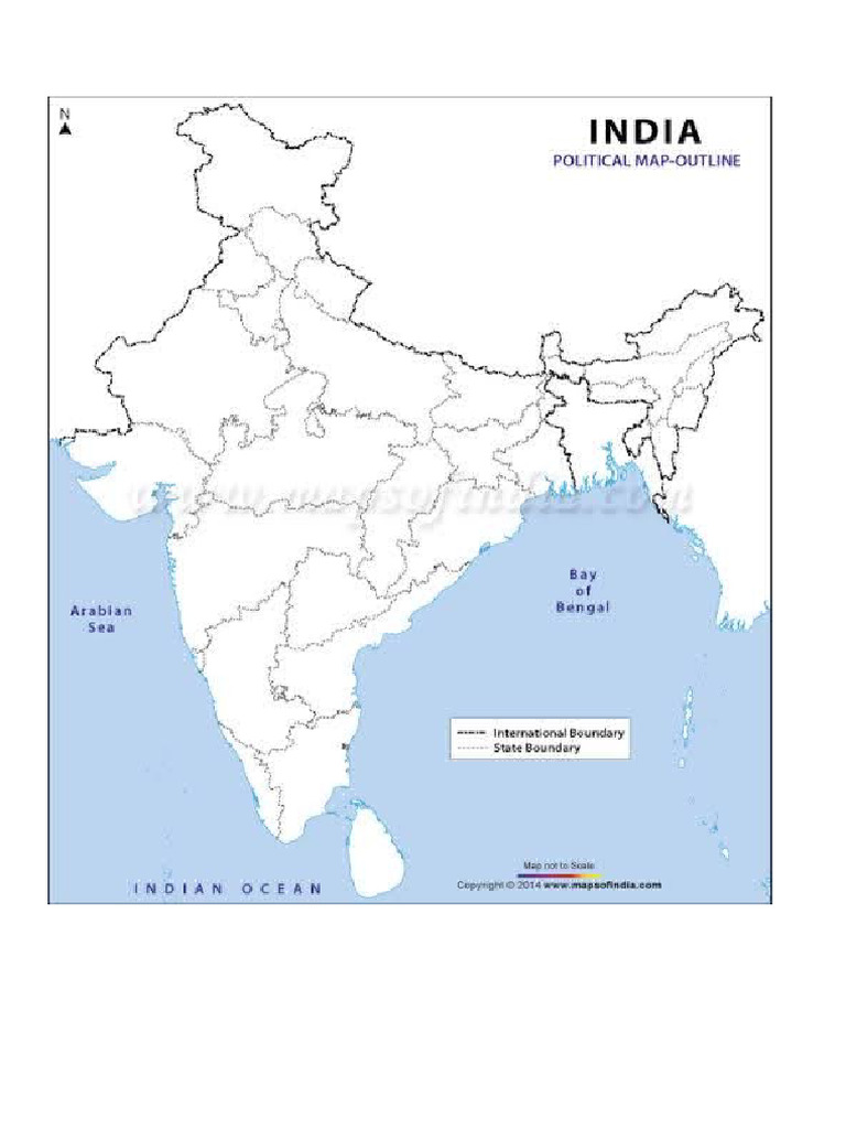 Political Map of India (Unmarked) | PDF
