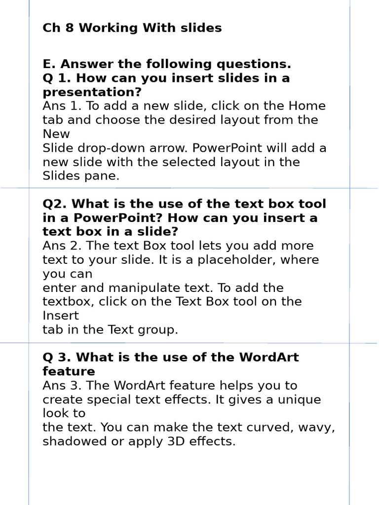 grade 4 CH 8 Working with slides | PDF