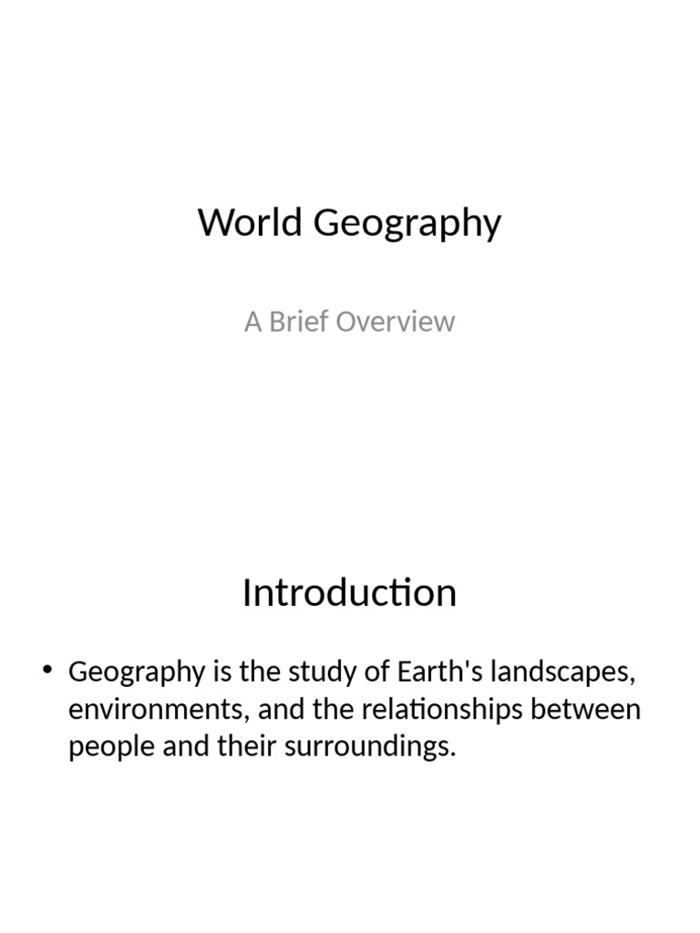 Overview of World Geography Concepts | PDF