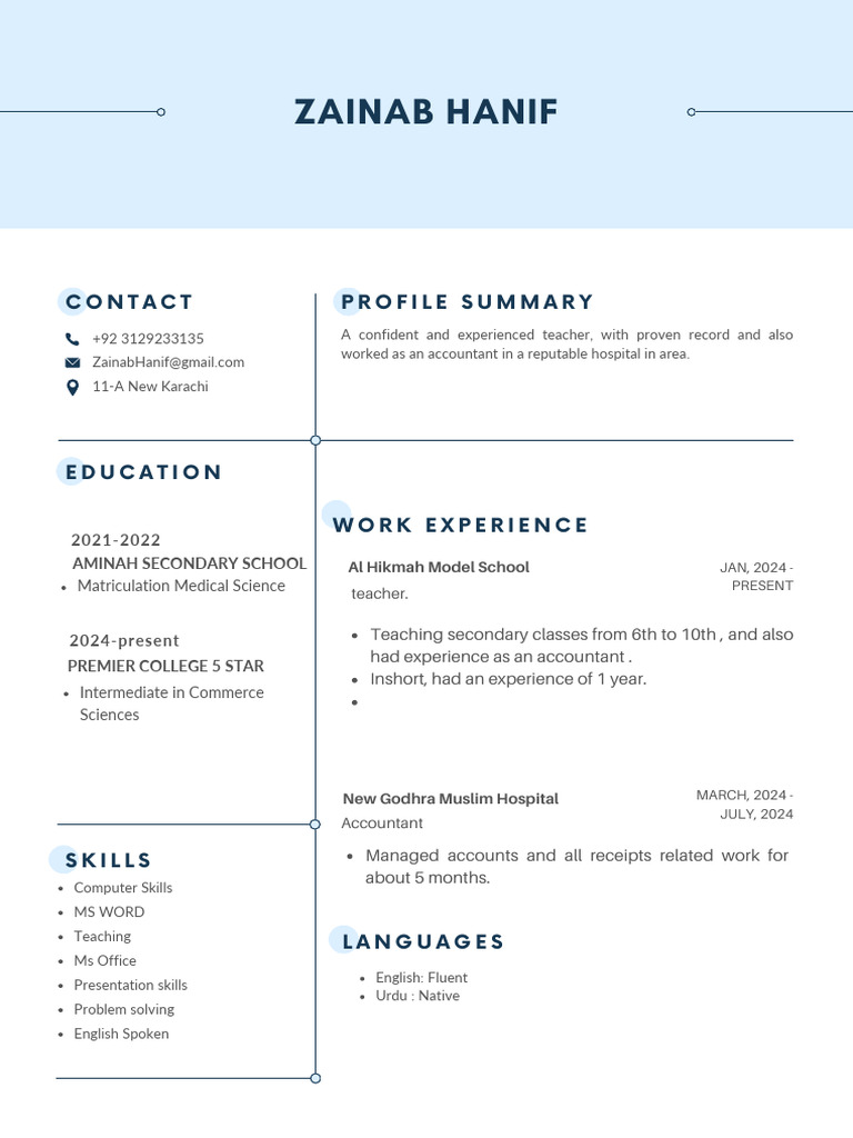 Blue Simple Professional CV Resume | PDF