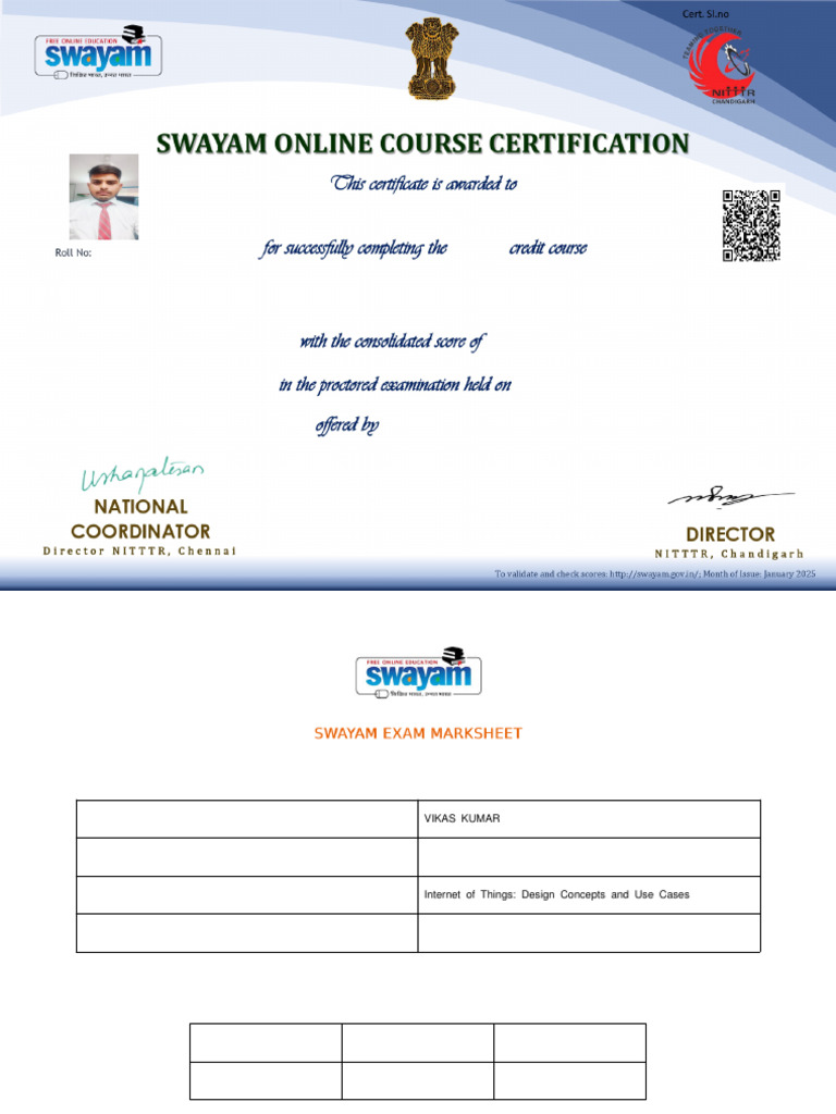 22bcs13775 - Vikas Kumar IOT Certificate | PDF