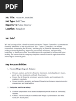 Cost Controller Job Responsibilities Guide | PDF