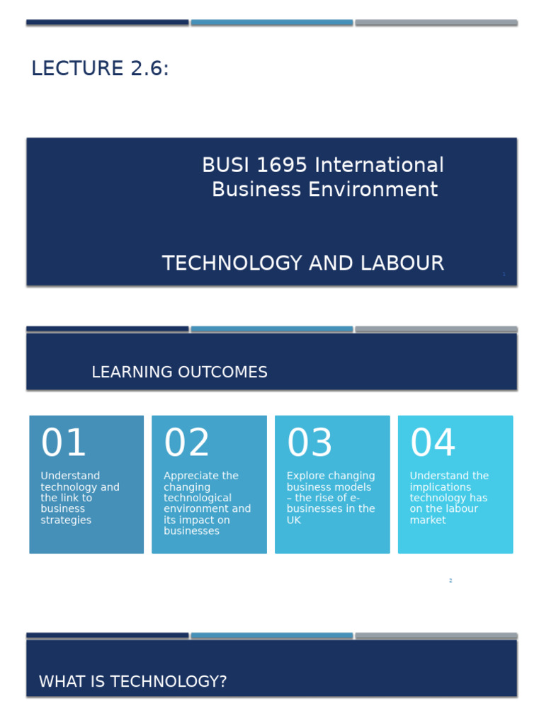 Lecture 2.6. Technology and Labour (2021) | PDF | E Commerce | Employment