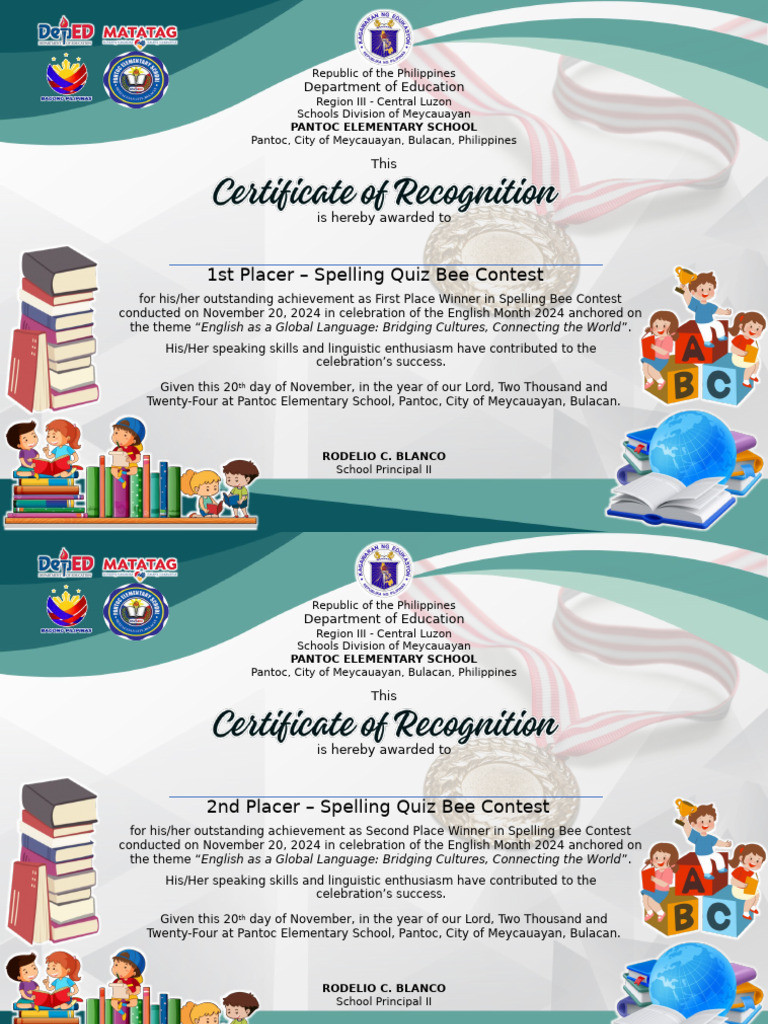 Certificate of Recognition 2 | PDF | Luzon | Human Communication