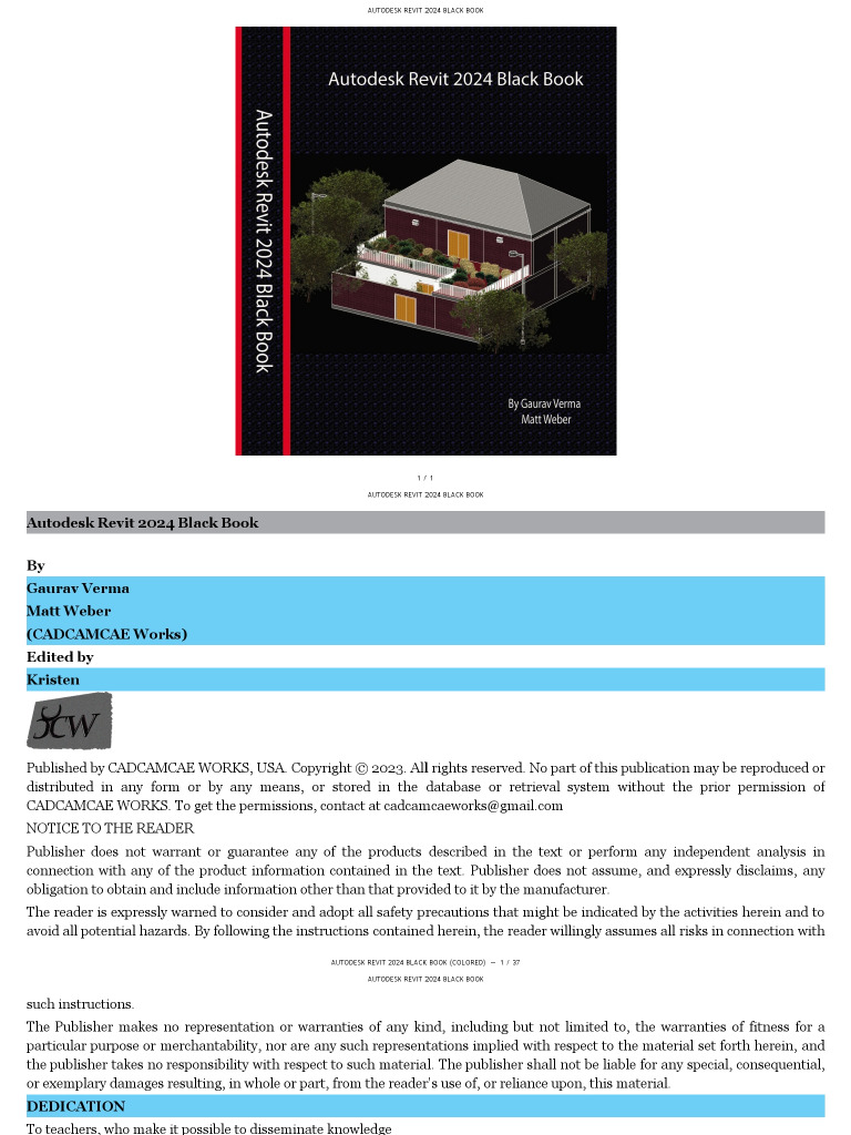 Gaurav Verma Matt Weber Autodesk Revit 2024 Black Book Pdf Autodesk