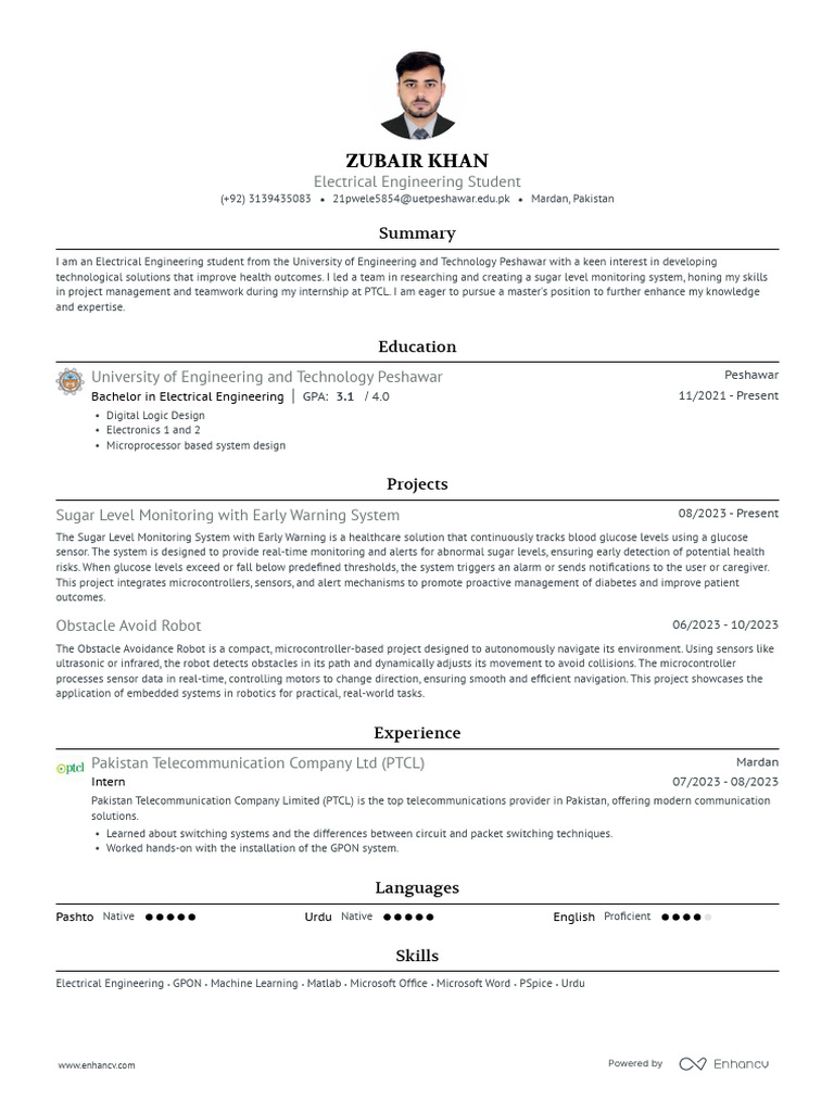 Zubair-cv | PDF | Electrical Engineering | Engineering