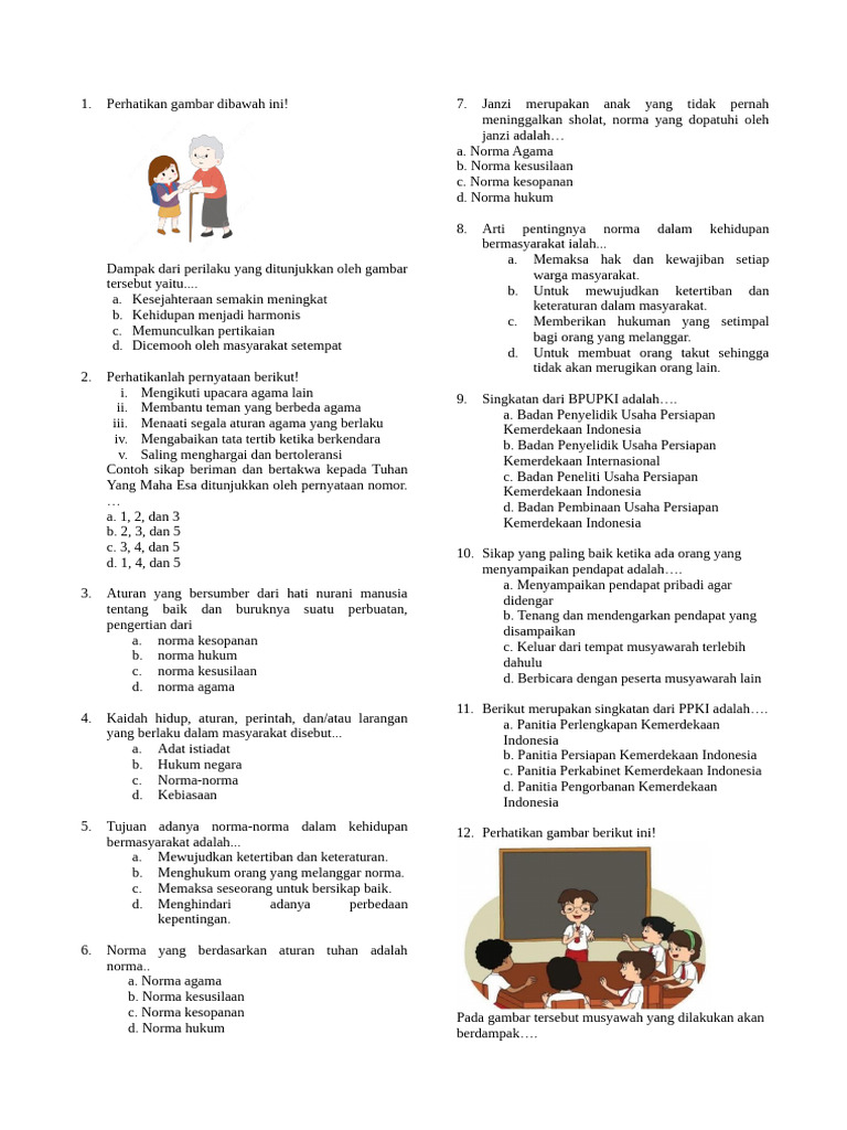 Soal Ujian PKN Kelas 5 | PDF
