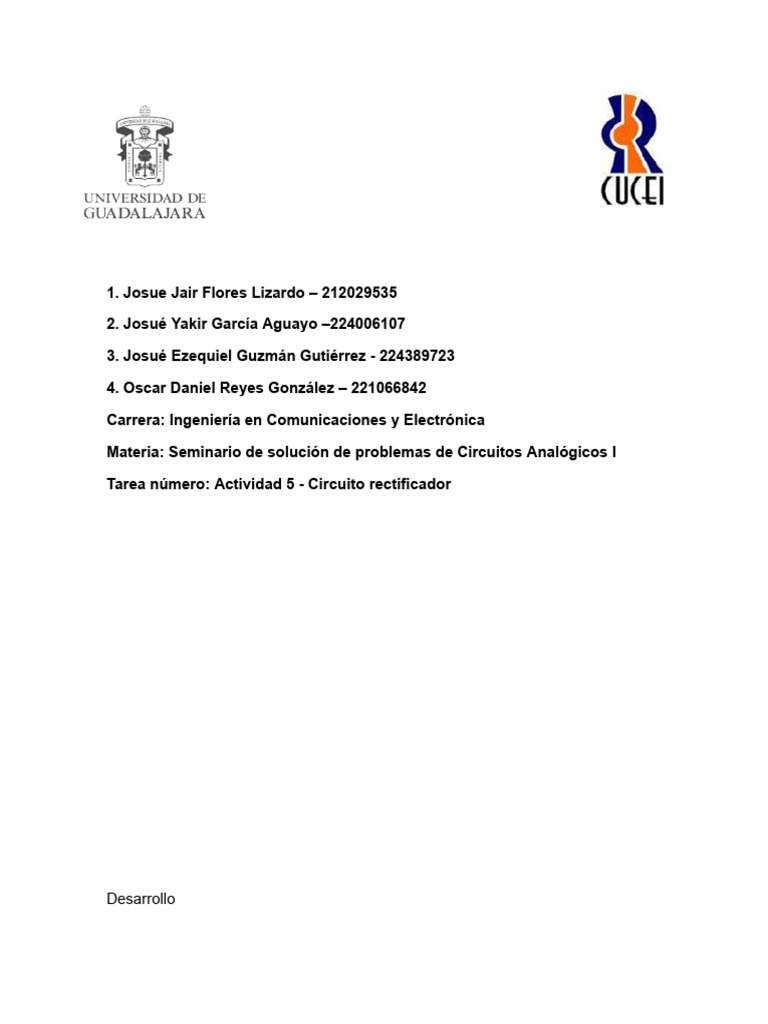 Act5 - Circuito Rectificador | PDF