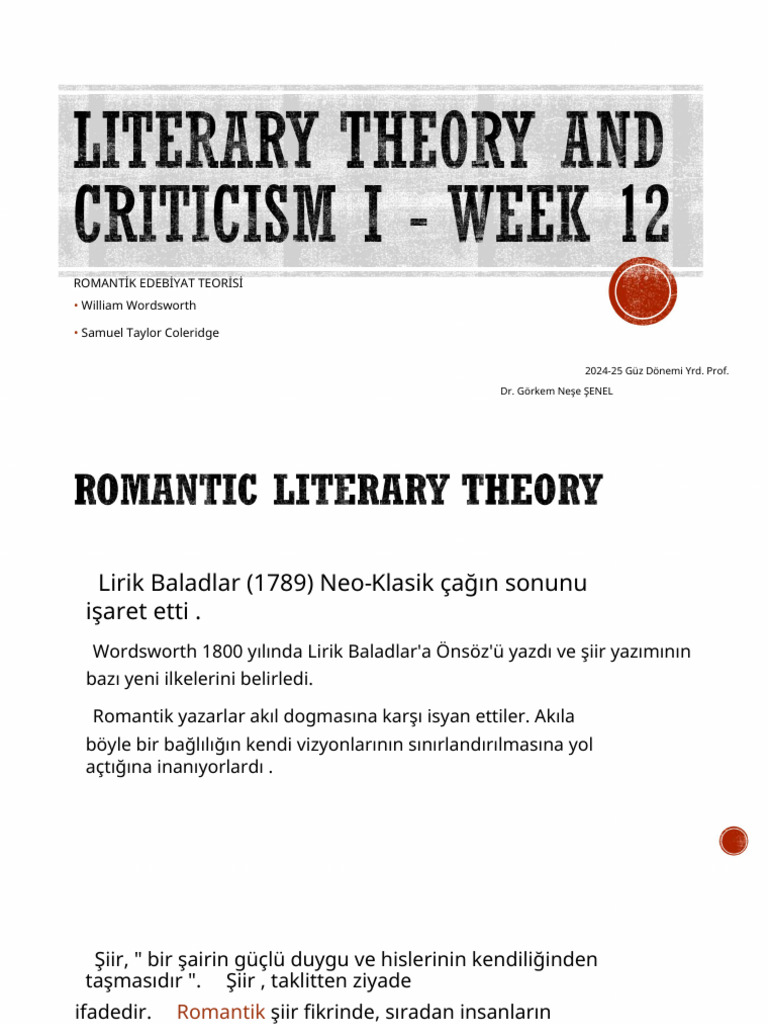 Literary Theory and Criticism Week 12 | PDF