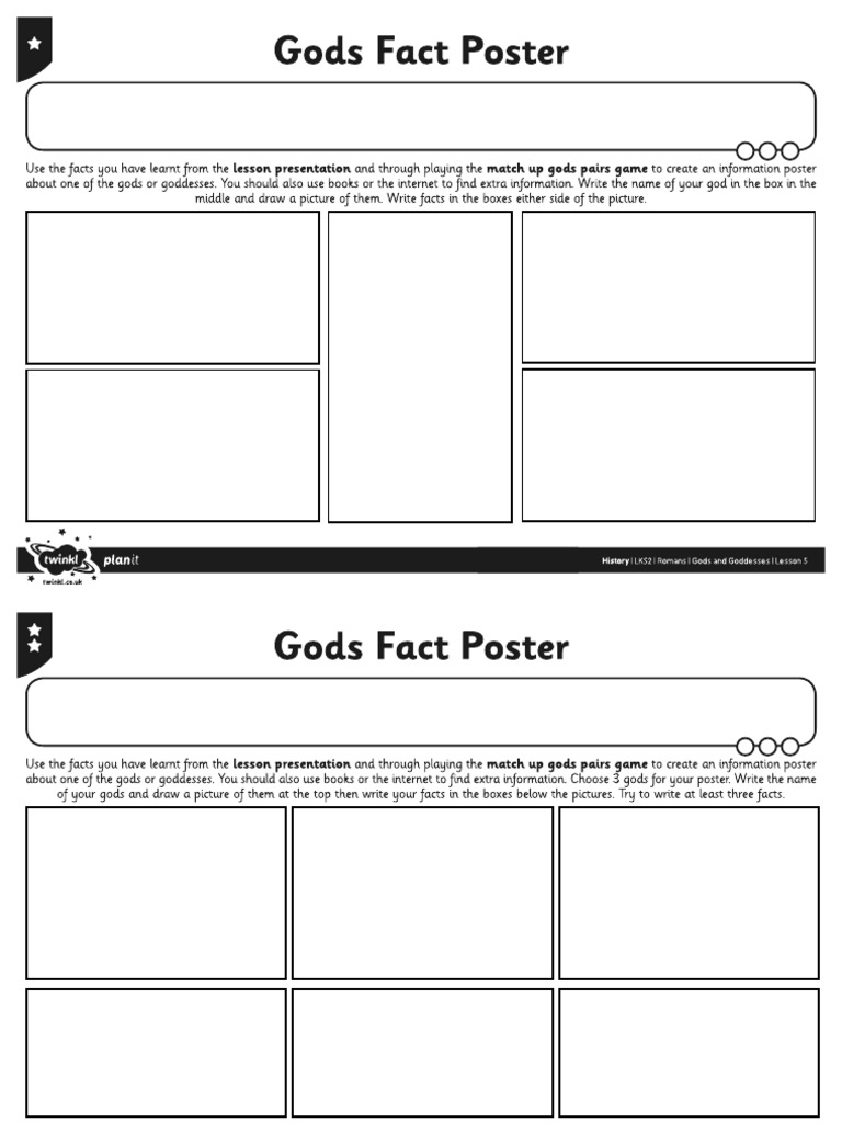 Activity Sheet Gods Fact Poster | PDF