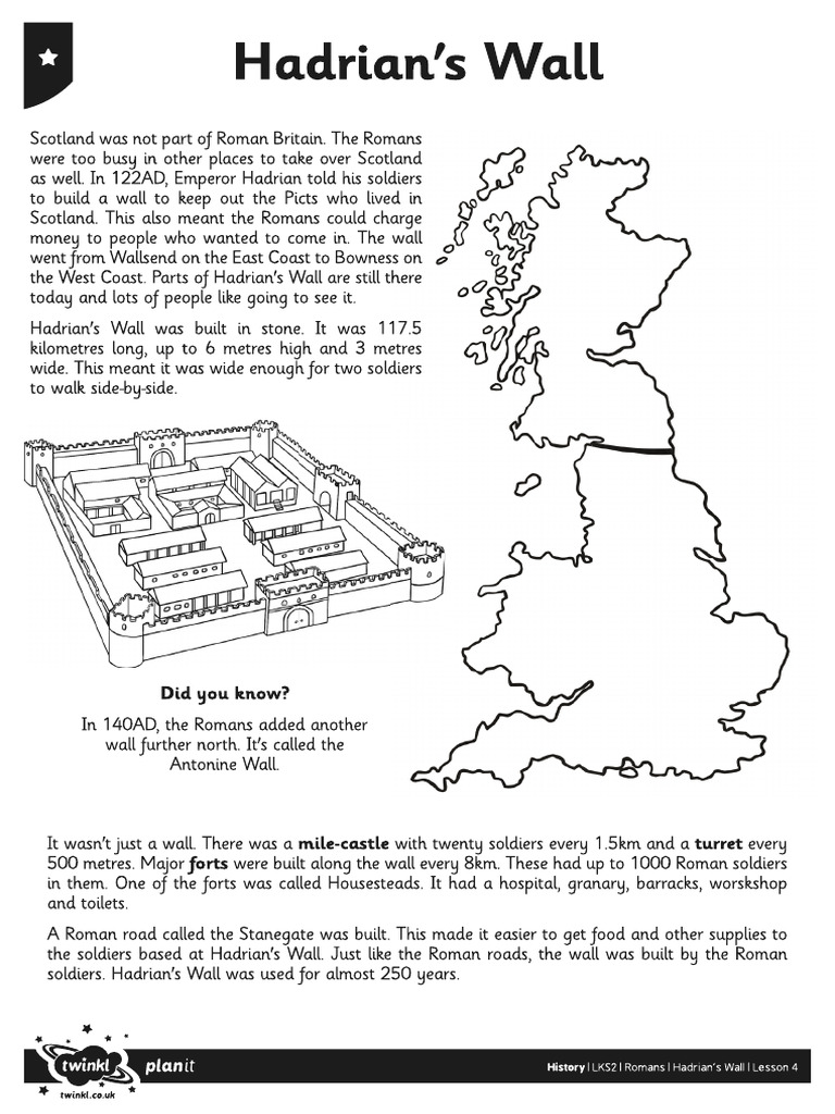 Activity Sheet Hadrians Wall Comprehension | PDF