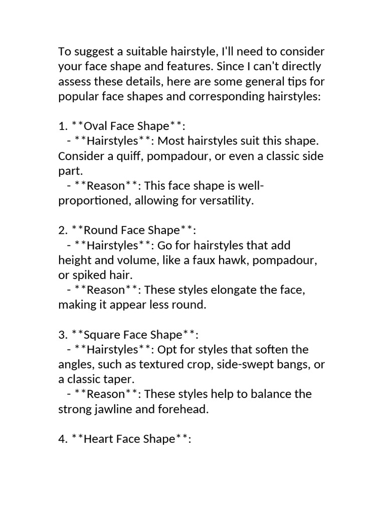 Hairstyles for Oval Face Shapes | PDF