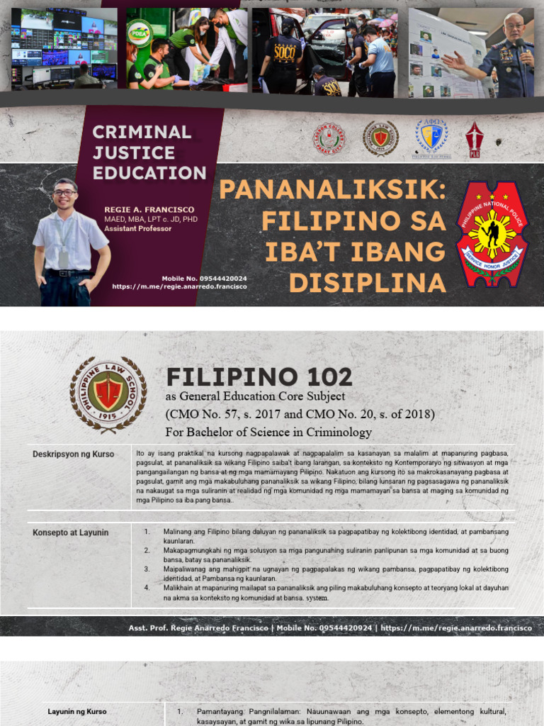 Pre-Final - BS Criminology - Panaliksik at Masining Na Paglalahad Sa Wikang Filipino by PLS Asst ...